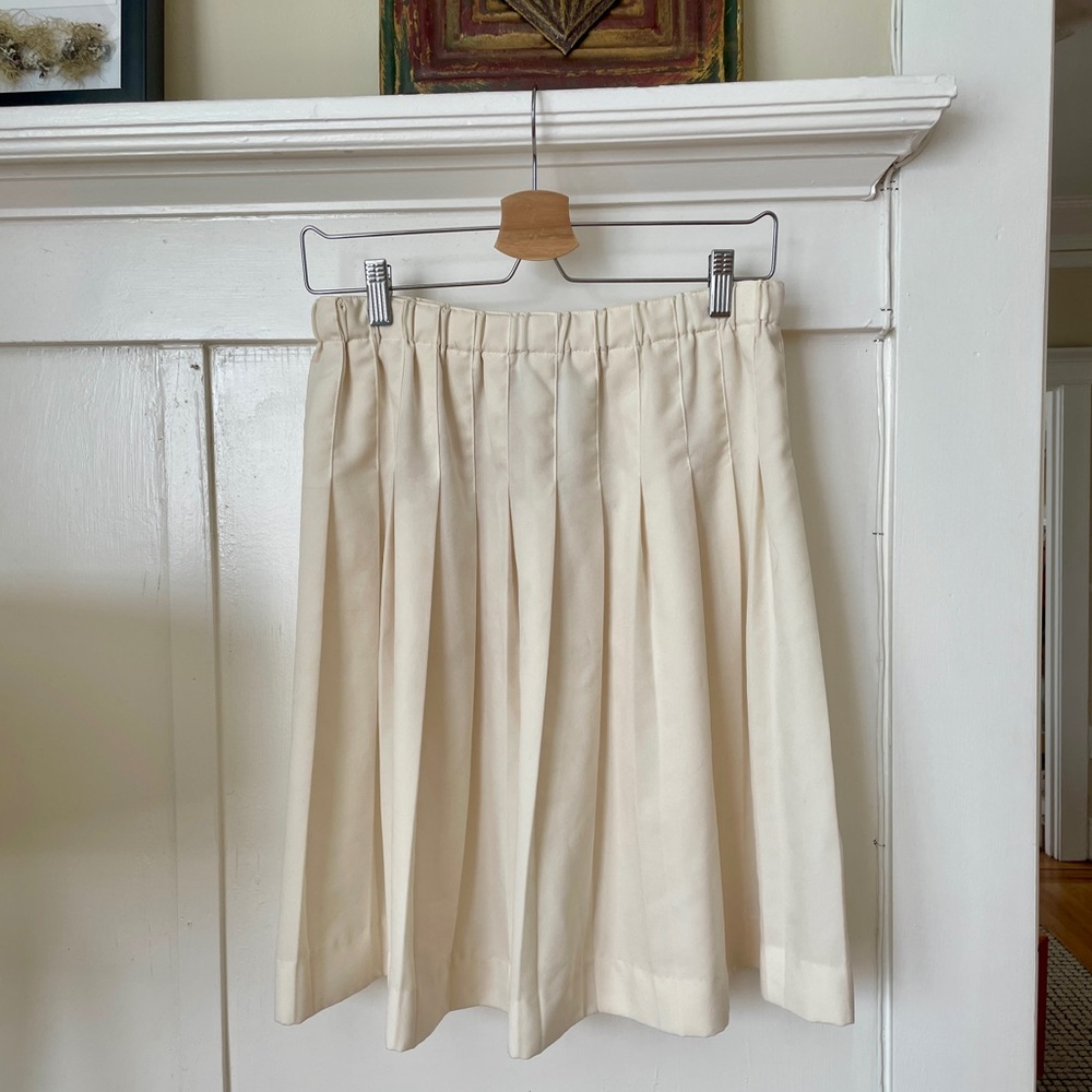 Vintage Susan Bristol Pleated Cream Skirt Sz M - Gem
